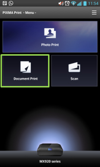 step 1 launch pixma printing solutions and select document print